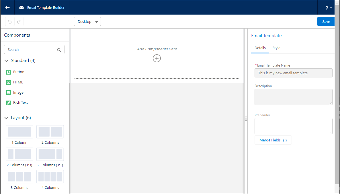 Email Templates: Using the Drag-and-Drop Builder