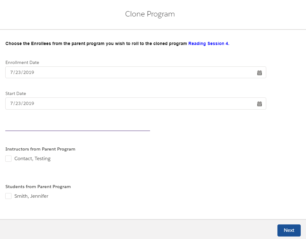 Clone Existing Program with Enrollments